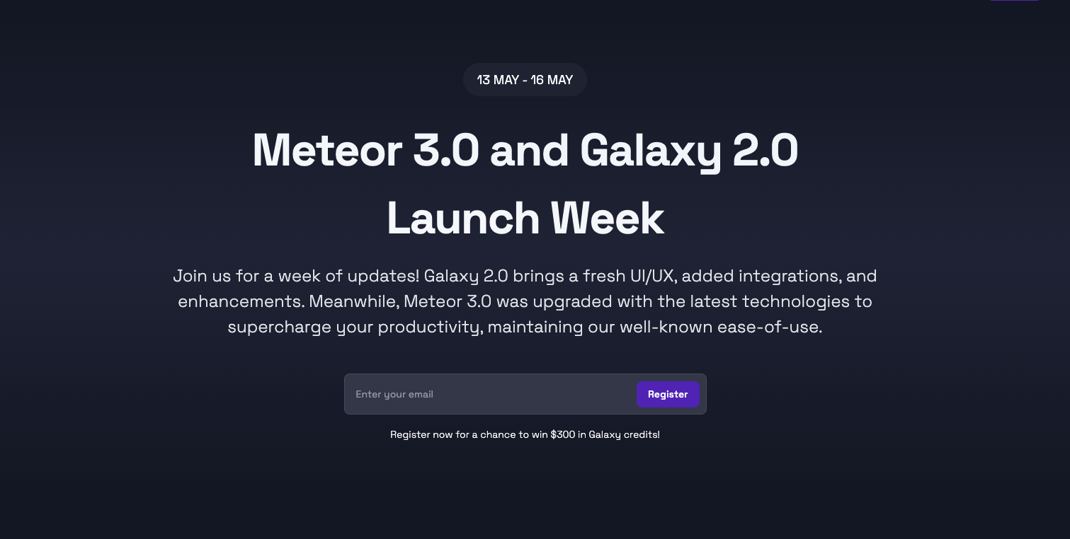 Meteor 3.0 and Galaxy 2.0 Launch Week